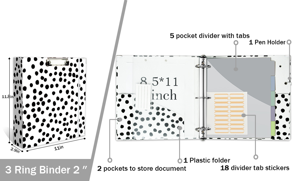 Amazon.com : 3 Ring Binder Organizer, 2 Inch Three Ring Binders with ...