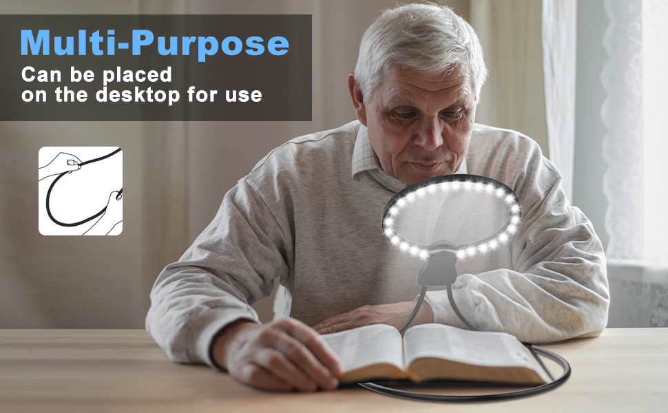 Amazon.com: 5X Hands Free Magnifying Glass with Light for Close Work ...