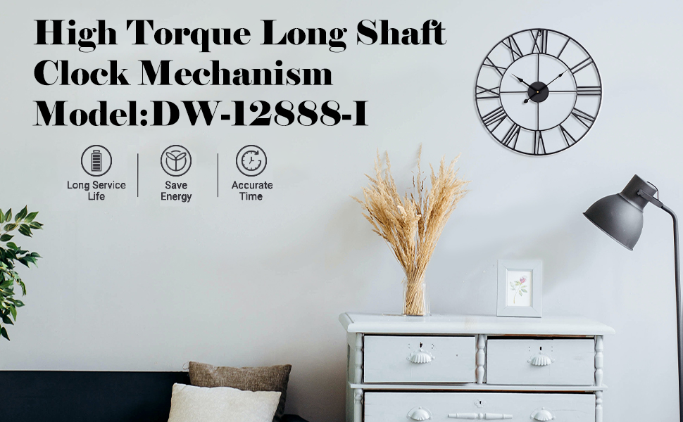 Amazon.com: DEEWISH Large Wall Clock 12888 Movement Replacement, I Axis Shaft High Torque Clock ...