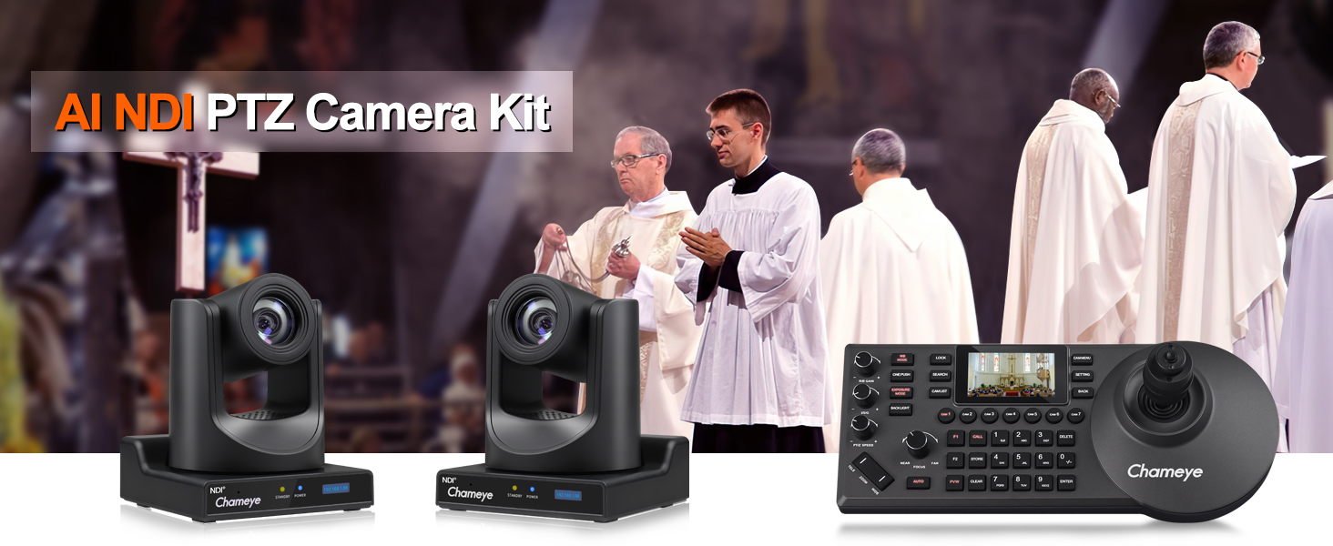 Amazon.com: Chameye NDI HX3 PTZ Camera Bundle 20x Optical Zoom AI Auto ...