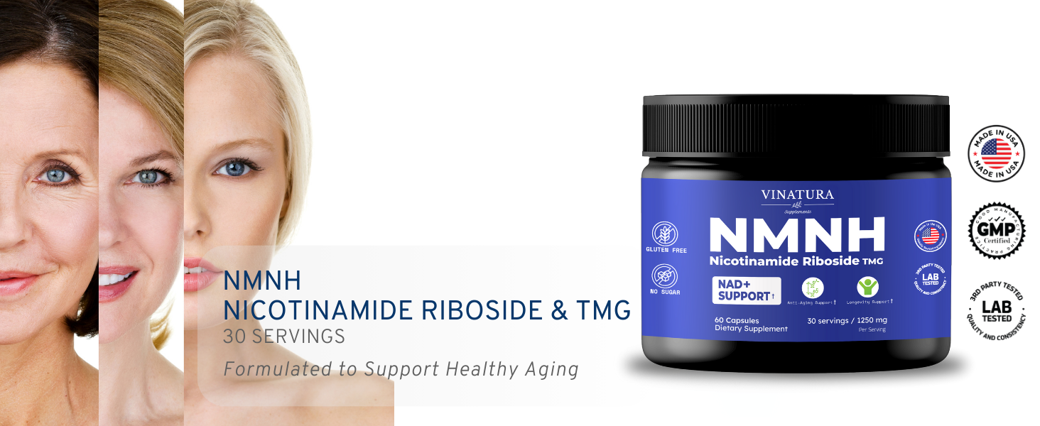 Amazon.com: VINATURA NMNH (NMN Supplement Alternative) Nicotinamide Riboside & TMG - NAD ...