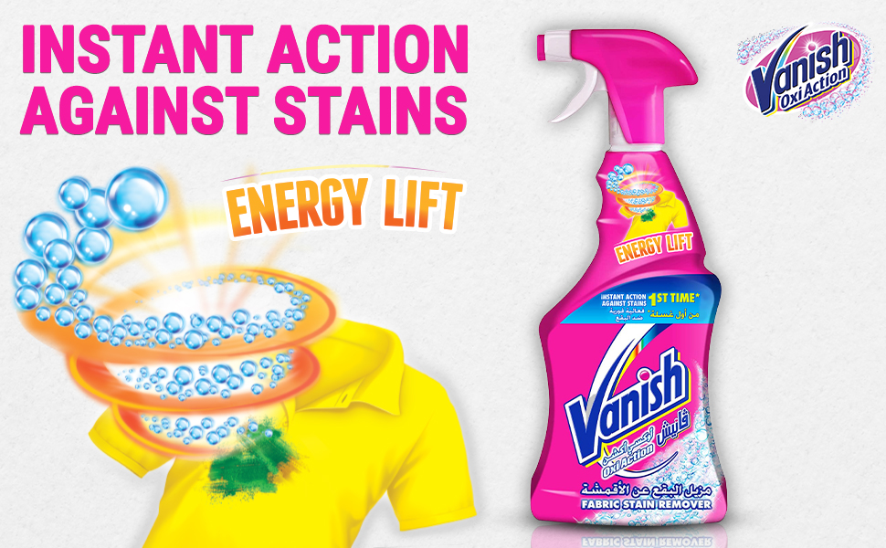 Vanish Fabric Stain Remover Oxi Action Pre Wash Spray 500ml : Buy Online at Best Price in KSA ...