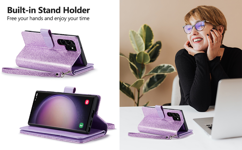 Amazon.com: Varikke Samsung S23 Ultra Case Wallet, S23 Ultra Case with 9 Card Holder & Powerful ...