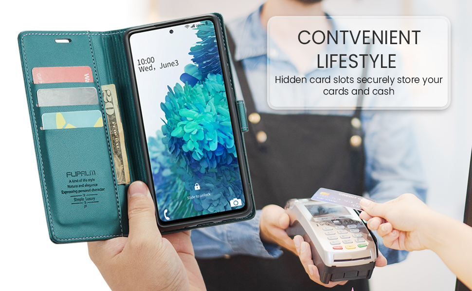 Amazon.com: FLIPALM Wallet Case for Samsung Galaxy S20 FE 5G, RFID Blocking Credit Card Holder ...