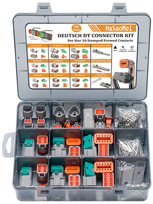 Amazon.com: HaSaoMoi 195PCS Deutsch Connector Kit, 2 3 4 6 8 12 Pin DT Connectors Waterproofing ...