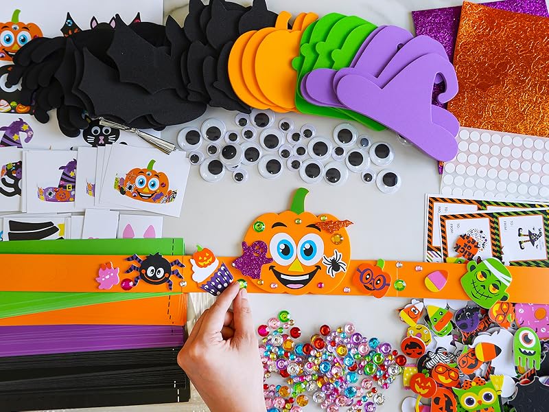 Amazon.com: Winlyn 24 Sets Halloween Headbands Craft Kits DIY Crown Art ...