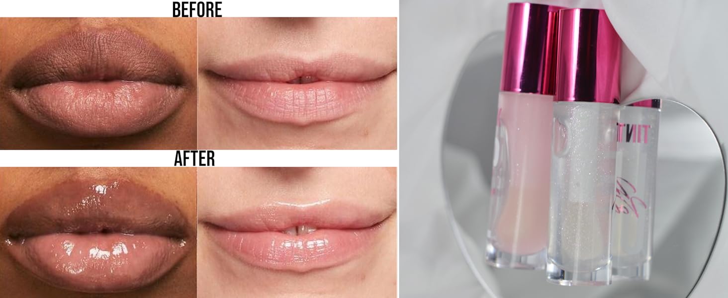 Amazon.com: Lip Plumper Gloss 2 PCS, Natural Lips Plump Plumping Lip Oil, Lip Treatment for Dry ...