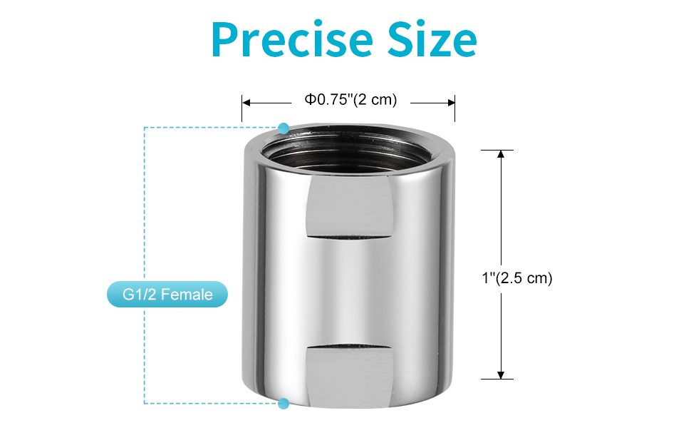 OFFO Shower Pipe Fitting, Brass Converter Adapter, G1/2 x G1/2 Inch Female Thread Shower ...