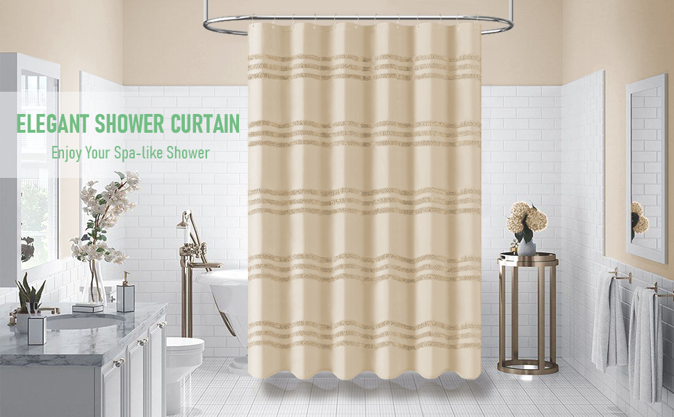 Amazon.com: Dynamene Extra Long Shower Curtains - 72 x 84 Inches Long Textured Tufted Chenille ...