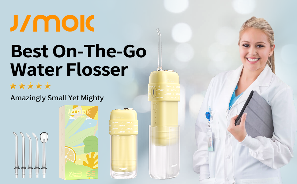 Amazon.com: JIMOK Portable Water Flosser Mini Cordless Portable Oral Irrigator Water Teeth ...