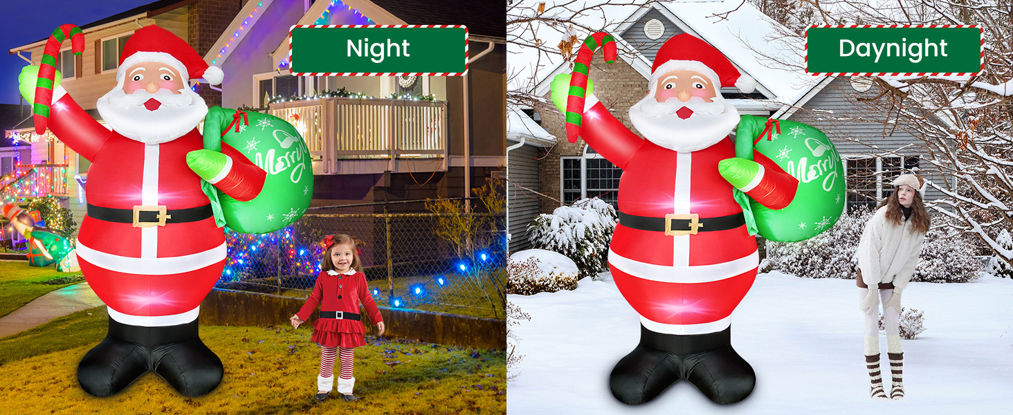Amazon.com: 8FT Christmas Inflatables Outdoor Decorations, Christmas Inflatable Santa Claus with ...