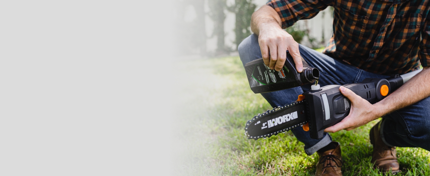 Amazon.com : Worx Nitro 20V 8 '' cordless pole chainsaw tool only WG349.9 : Patio, Lawn & Garden