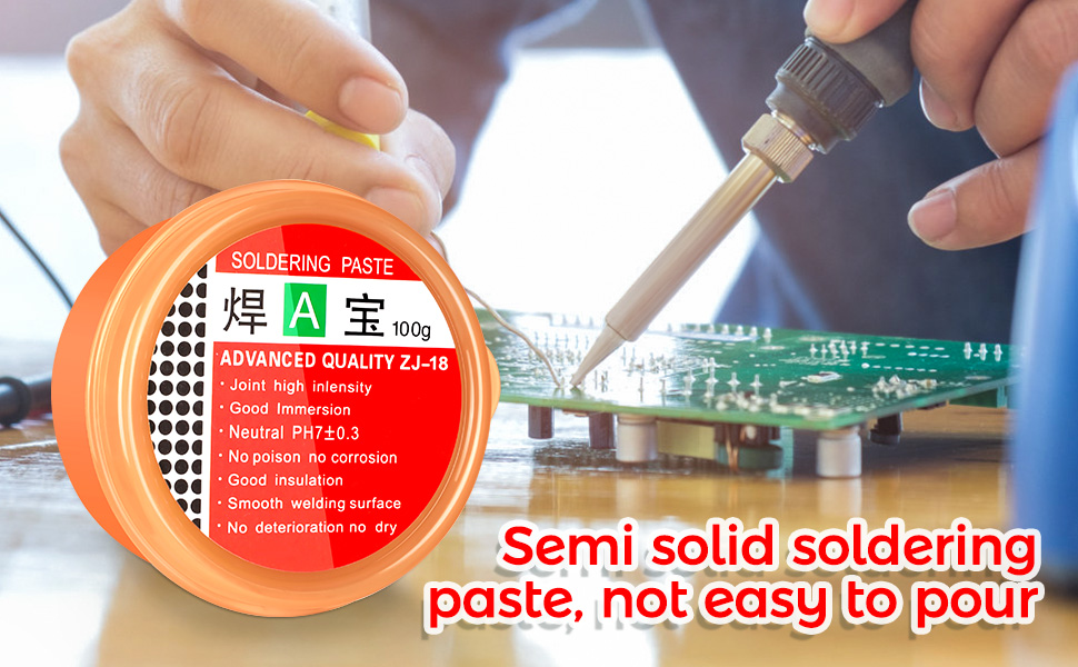 100g Solder Flux Paste, Lead Free Solder Flux, No-Clean Flux Soldering Paste, Soldering Flux for ...