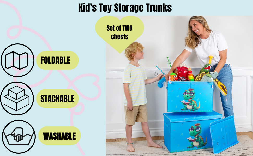 Amazon.com: 2 pcs of Collapsible/Stackable Toy Storage Organizer, Bins ...