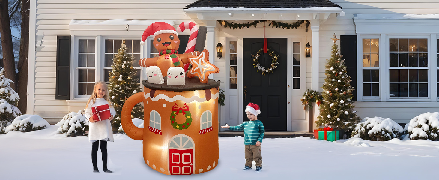 Amazon.com: OurWarm 6FT Christmas Inflatable Outdoor Decoration, Christmas Inflatables ...