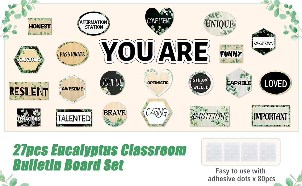 Amazon.com: 27Pcs Eucalyptus Affirmation Station Classroom ...