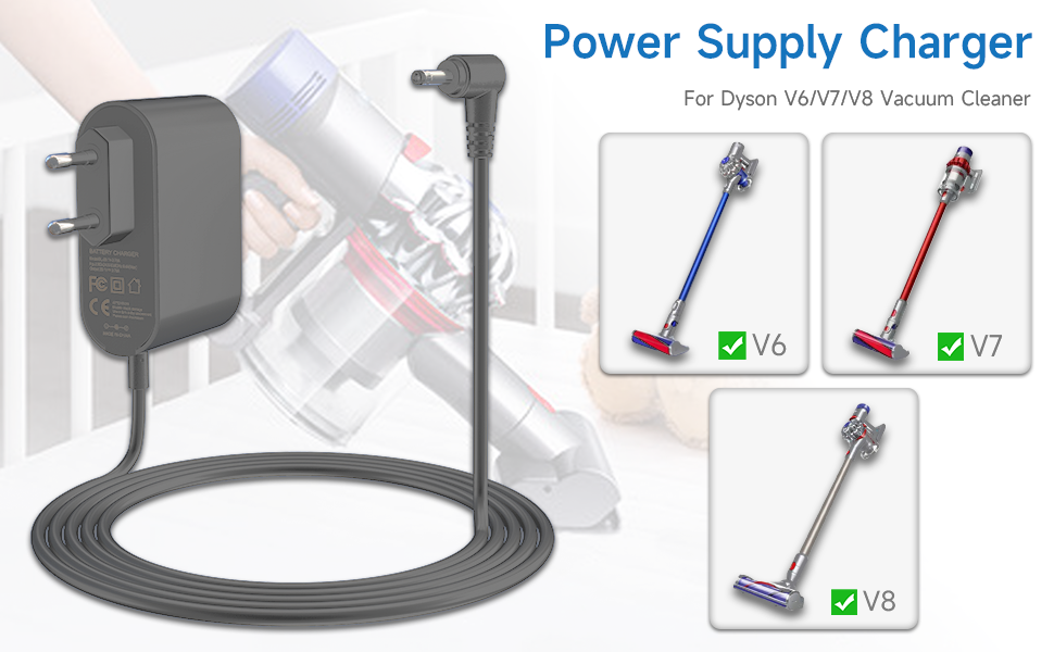 Jippofu Netzteil 26.1V Ladekabel Kompatibel mit Dyson V8 V7 V6 SV03 SV04 SV05 SV06 SV07 SV09 ...