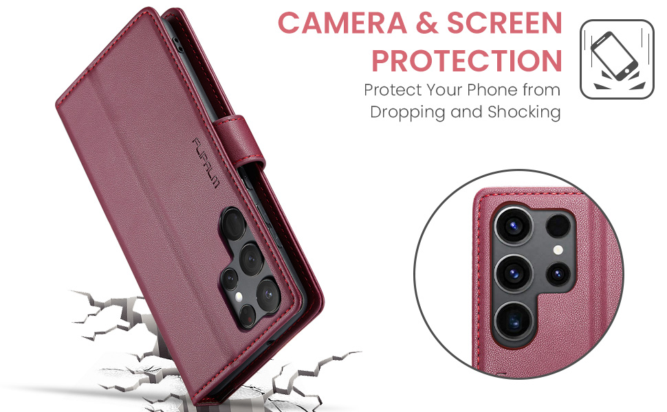 Amazon.com: FLIPALM Wallet Case for Samsung Galaxy S23 Ultra, RFID Blocking Credit Card Holder ...