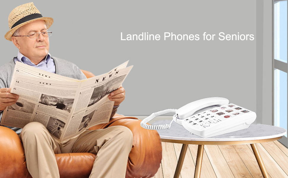 Amazon.com : Corded Phones for Seniors - 9 One-Touch Memory Speed Dialing Desktop Landline ...