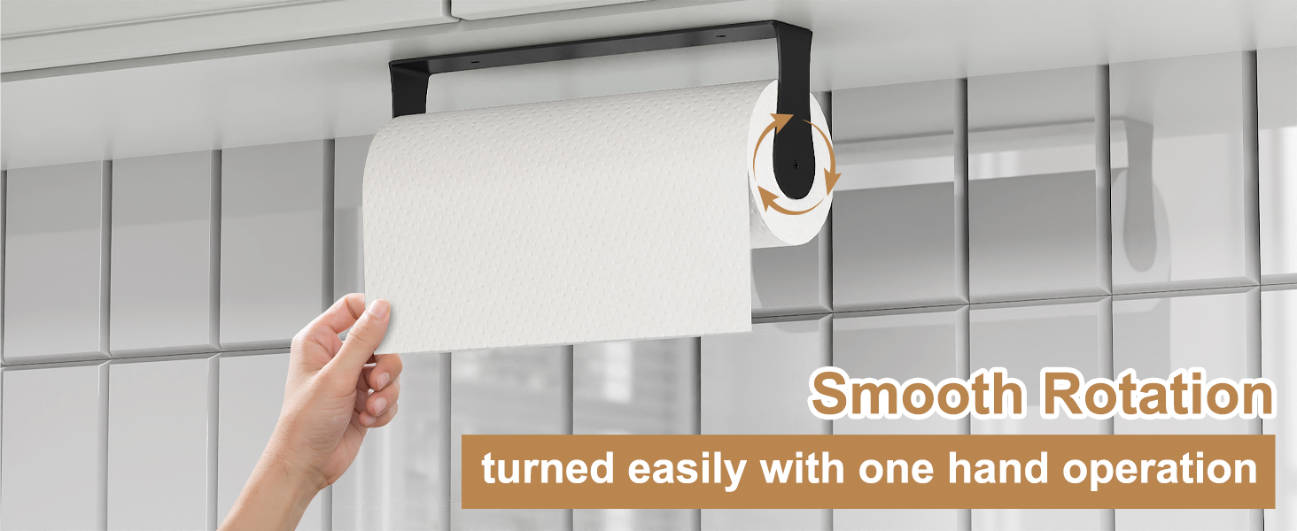 Amazon.com - HZE Paper Towel Holder Under Cabinet, Stainless Steel, Black Wall Mount Paper Towel ...