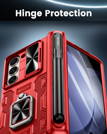 Amazon.com: VEGO for Galaxy Z Fold 5 Case with S Pen Holder, [Hinge Protection][360°Ring ...