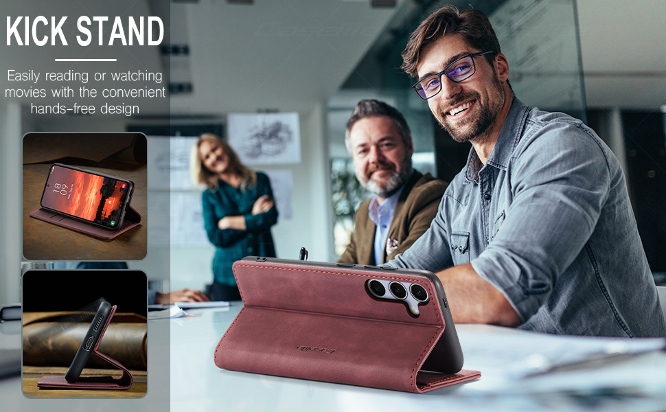 Amazon.com: Kowauri for Samsung Galaxy S25 Case, Classic Design Leather Wallet Magnetic Closure ...