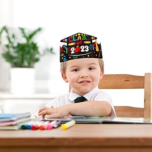 Amazon.com: WaaHome Kids Kindergarten Paper Graduation Caps Decorations ...