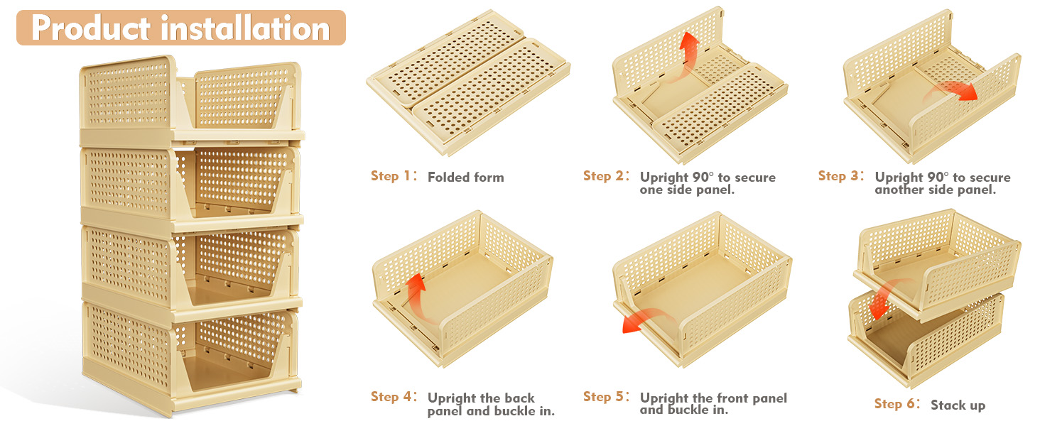 Amazon.com - caktraie 5 Pack Folding Closet Organizers Storage Box ...