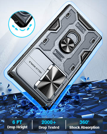 Amazon.com: VEGO Case for Galaxy S24 Ultra with Stand, Slide Camera Cover & Magnetic Ring ...