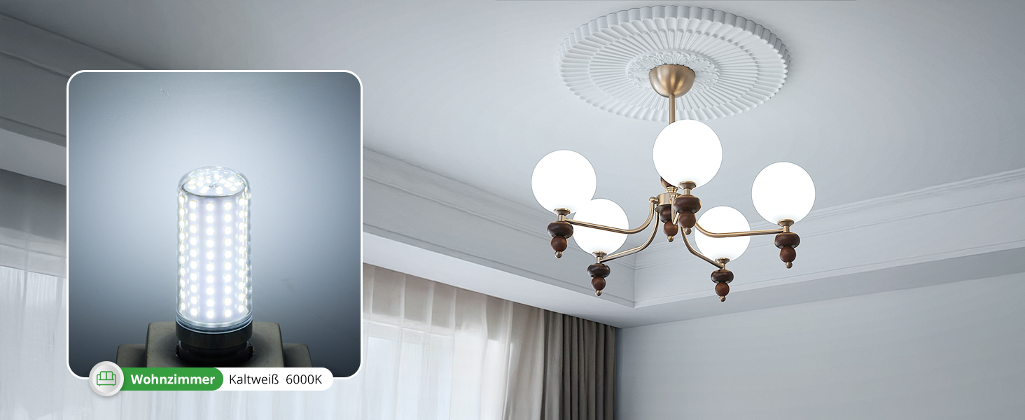 HOMEOW E27 LED Kaltweiss 6000K, Extra Hell 25W 2500LM Glühbirne, Ersetzt 200W Leuchtmittel ...