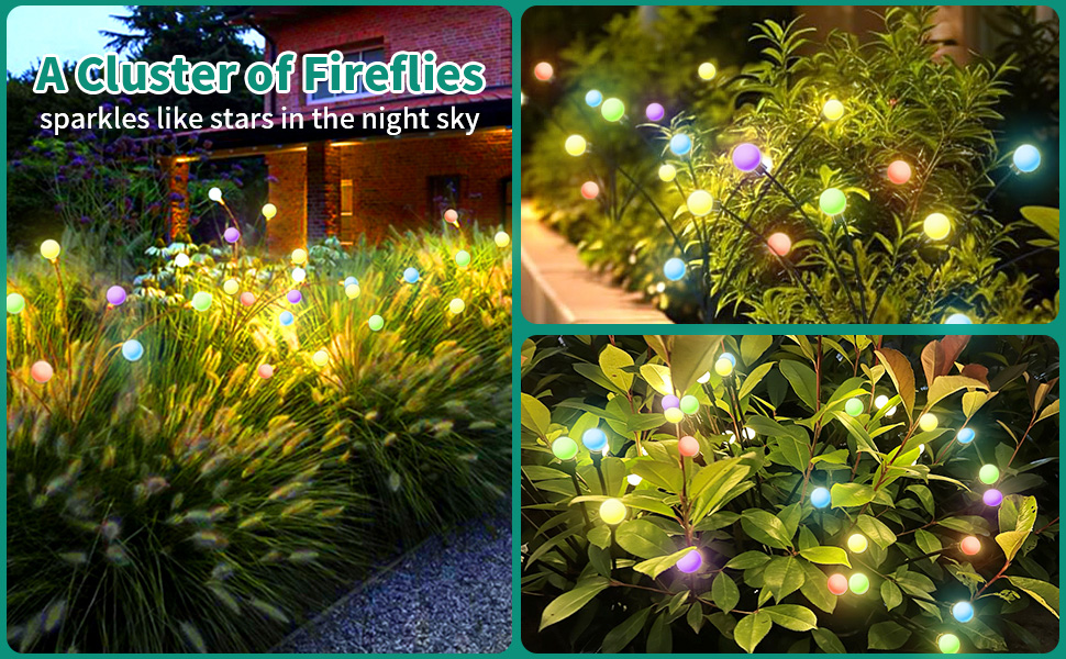 Amazon.com : Outdoor Solar Firefly Garden Lights - Outdoor Solar Decorative Lights 2Pack 16LED ...