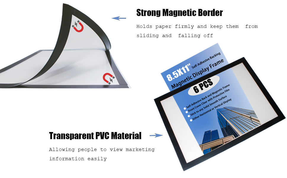 10PCS A4 Magnetic Photo Frames, Self Adhesive Magnetic Picture Frame, Magnetic Poster Frame ...