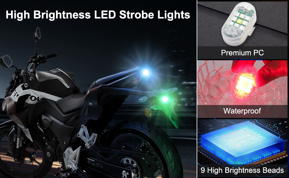 Amazon.com: 4Pcs LED Anti-Collision Lights with Remote, 7 Colors USB ...