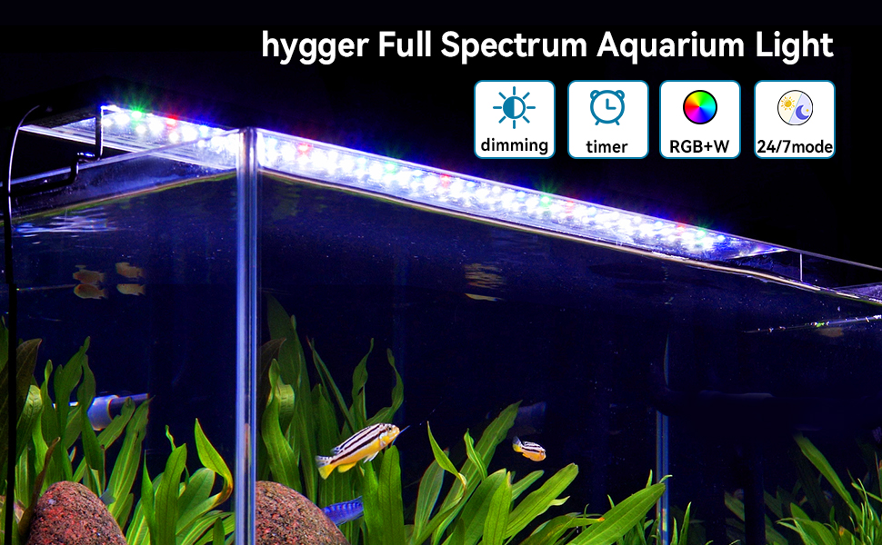 Amazon.com : hygger Aquarium LED Light Fish Tank Full Spectrum Lighting with 24/7 Day-Night ...