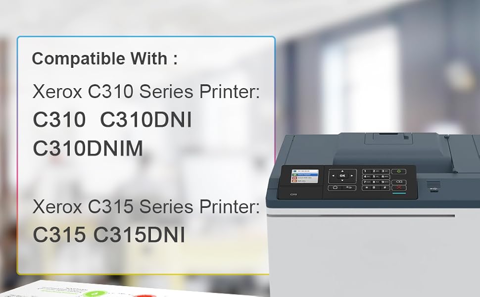 Amazon.com: CHENPHON C310 C315 Toner Cartridge High Yield 4 Pack Replacement for Xerox 006R04356 ...