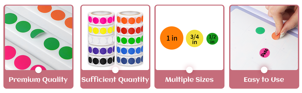 10000 PCS 1/2" Round Color Coding Labels Circle Dot Stickers, 10 ...