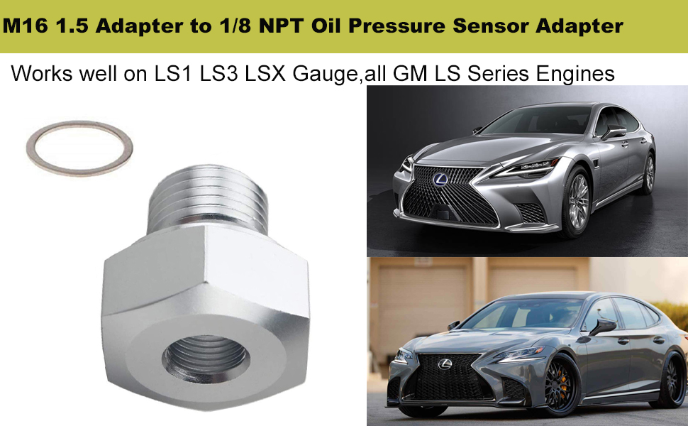 Amazon.com: M16 1.5 Adapter to 1/8 NPT Oil Pressure Sensor Adapter Oil Pressure Sensor Adapter ...