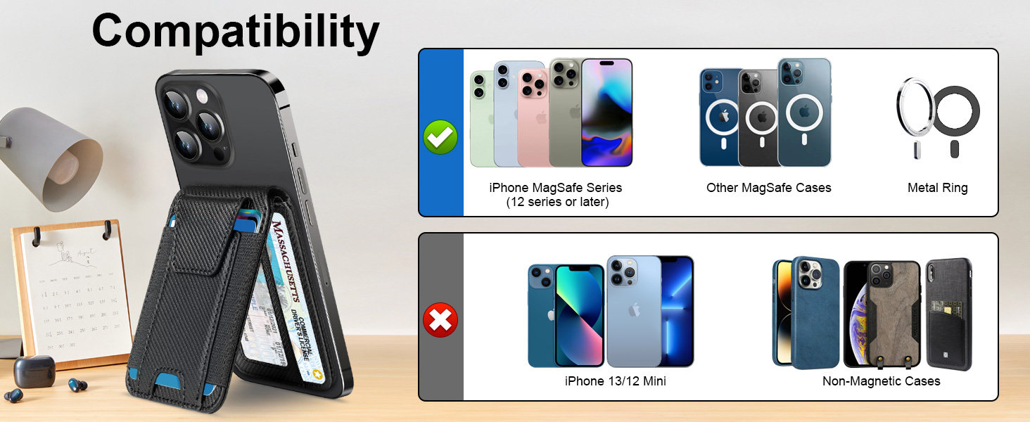 Amazon.com: TopMade for Magsafe Wallet, Works with Apple Find My, Strongest Magnetic Wallet for ...