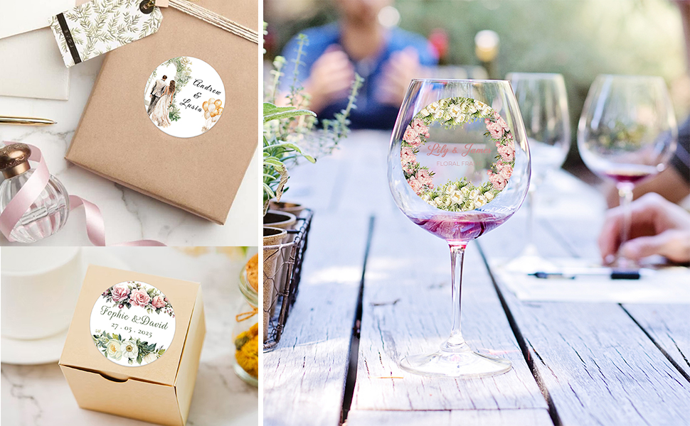 Amazon.com : Custom Wedding & Birthday Party Labels - Personalized Stickers for Gift Boxes ...