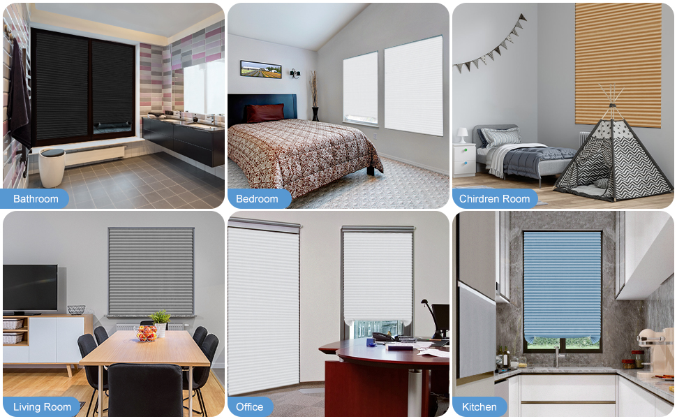 Amazon.com: 4 Pack Cordless Blackout Pleated Paper Shades Temporary Window Blinds Light ...