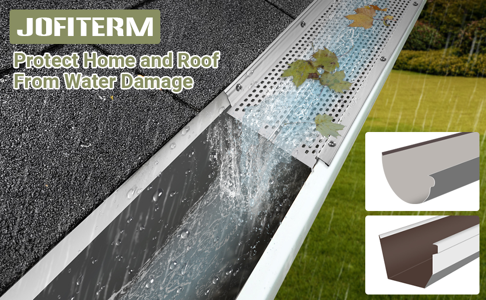 Gutter Guard, 5 inch Aluminum Gutter Guards,10Pack-40ft, DIY Leaf ...