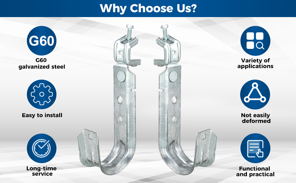 Amazon.com: Tandefio 25 Pack Cable Support J Hook with Beam Clamp, Heavy Duty Metal Wire Cable ...