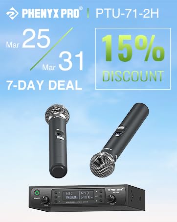 Amazon.com: Phenyx Pro Wireless Microphone System, 4-Channel Wireless Mic Set w/ 4 Bodypacks and ...