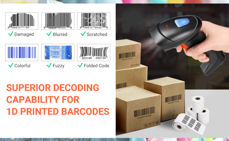 Amazon.com: Tera 1D Wireless Barcode Scanner USB Cradle Charging Base ...