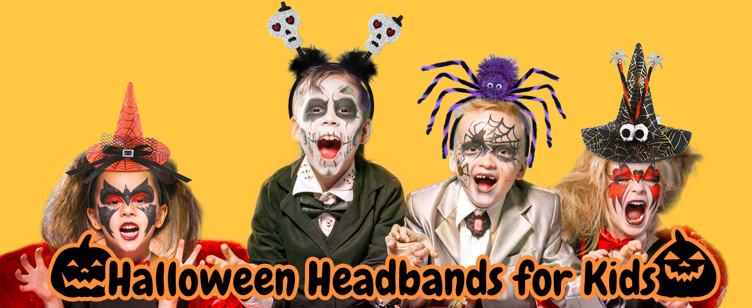 Amazon.com: 12Pcs Halloween Headband for Women Kids, Pumpkin Witch Hat ...