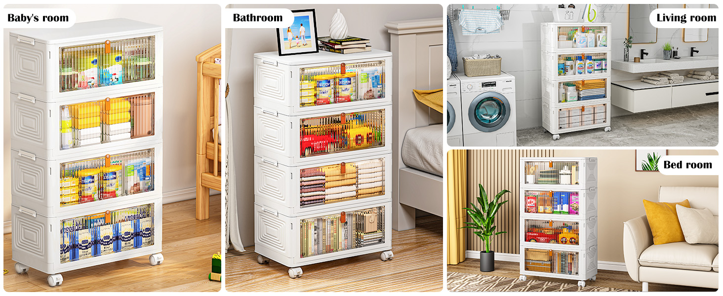 Amazon.com: YFXCVSL 4 Tier Plastic Storage Bins with Lid 23QT ...