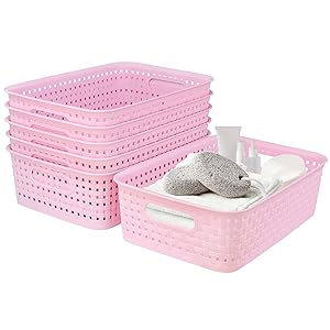 Amazon.com - Plastic Storage Baskets, Small Pantry Baskets for ...
