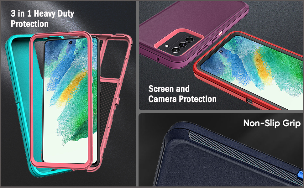 Amazon.com: YKHJKLEC for Samsung Galaxy S21 FE 5G Case, with 2Pcs [Nano Explosion-Proof Film ...