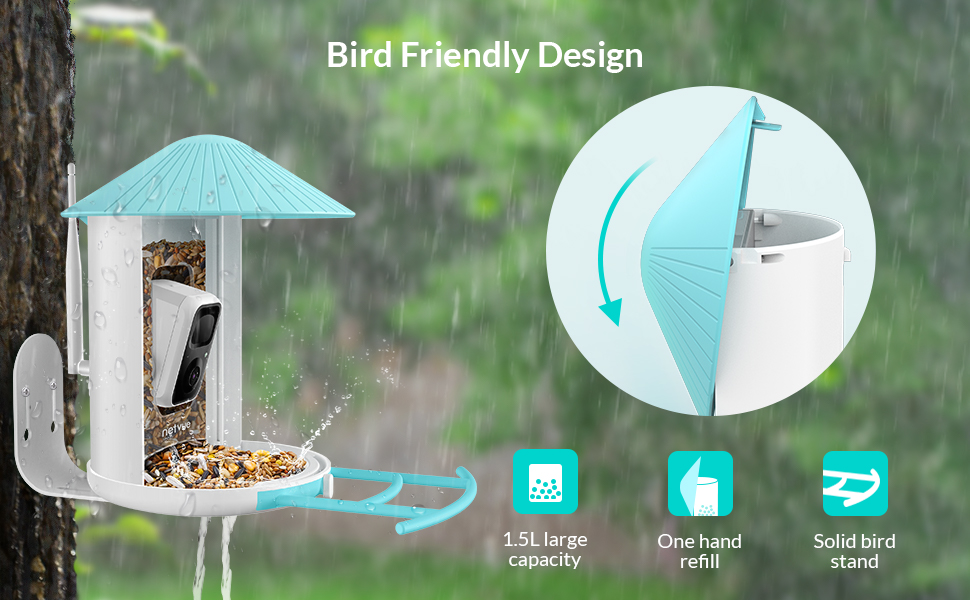 Amazon.com: NETVUE Birdfy - Smart Bird Feeder Camera, Bird Watching Camera Auto Capture Bird ...