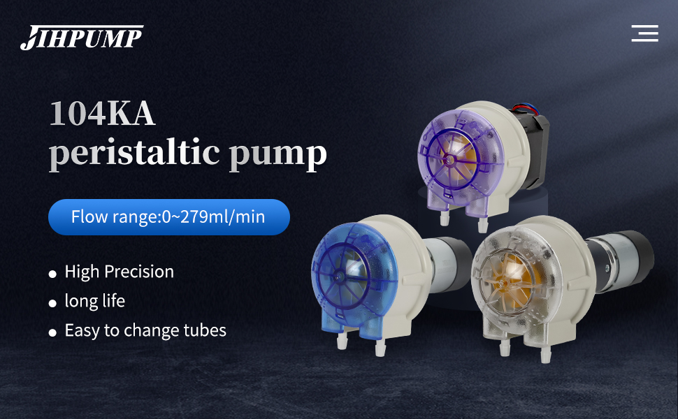 Amazon.com: JIHPUMP peristaltic pump 24v 12v 6v 104KA high flow easy loading pump mini micro ...